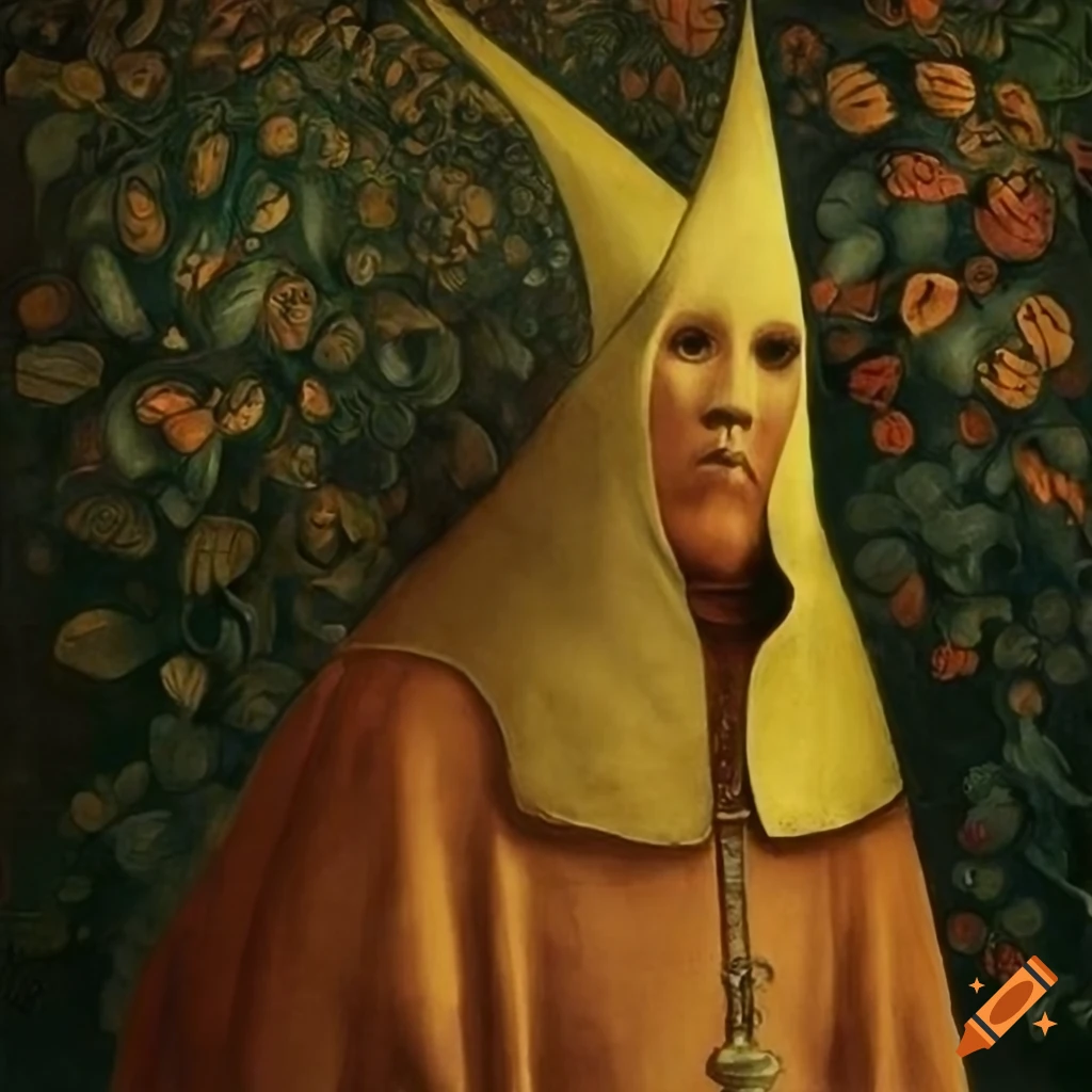 Fine art illustration of Catholic Penitents in Seville walking through ...