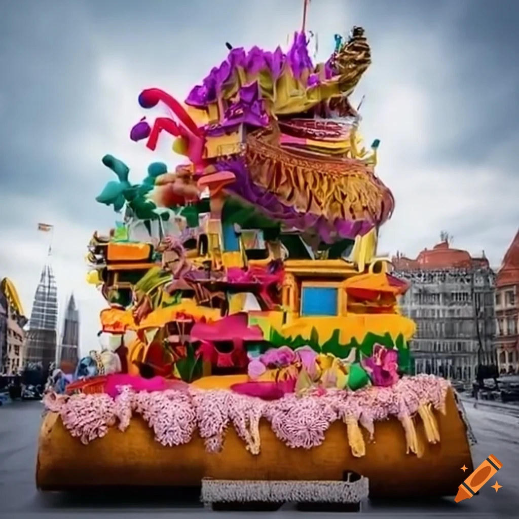 Parade float created by creative designers on Craiyon