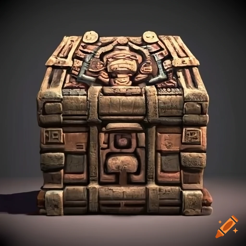 Aztec stone chest closed on Craiyon