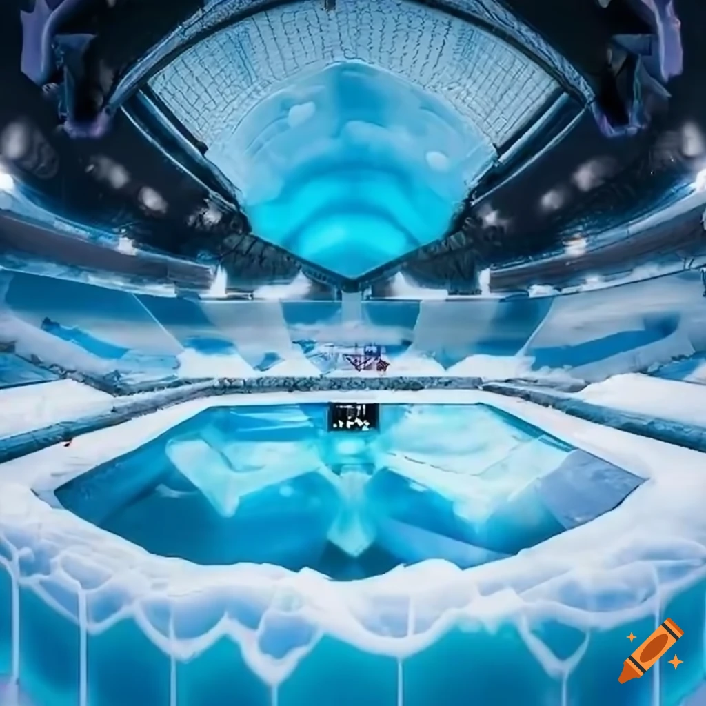 Glacier ice pokemon gym stadium on Craiyon