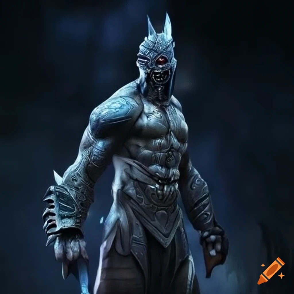 Highly detailed dark gladiator made of blue energy on Craiyon