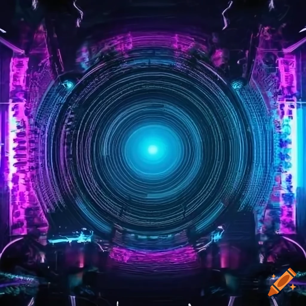 Ultra realistic futuristic music festival flyer background on Craiyon
