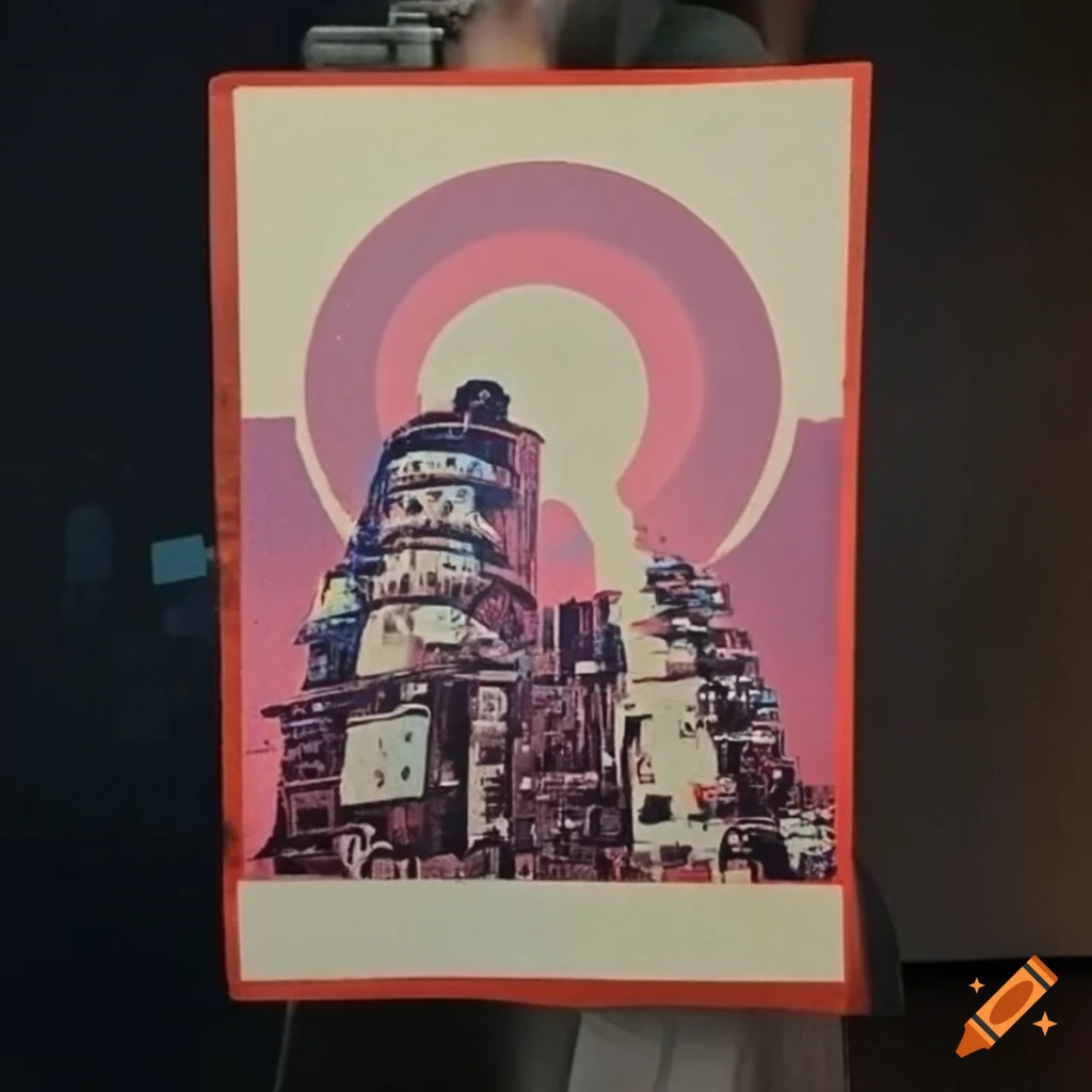 1970s optimistic utopian futurist science fiction movie poster for gaza ...