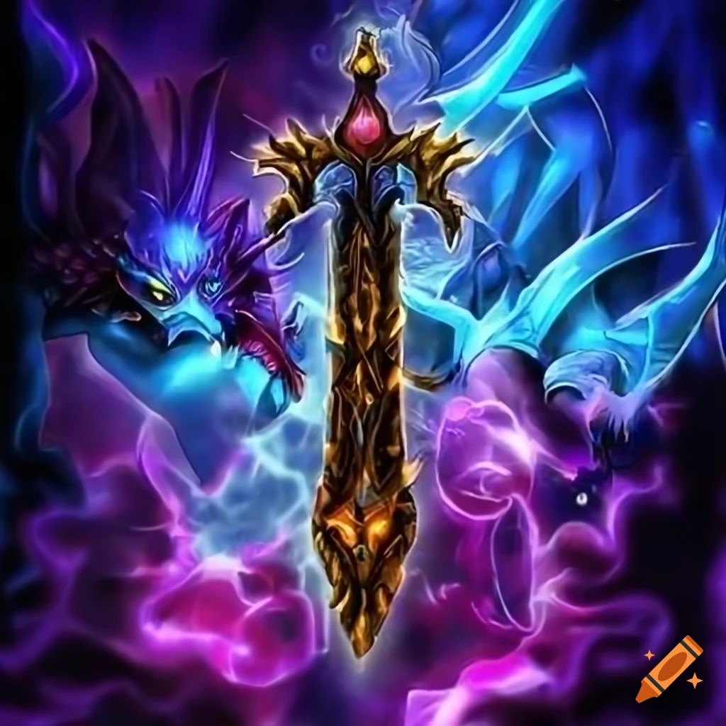 Artwork of gram, an ancient legendary sword wreathed in dark flames ...