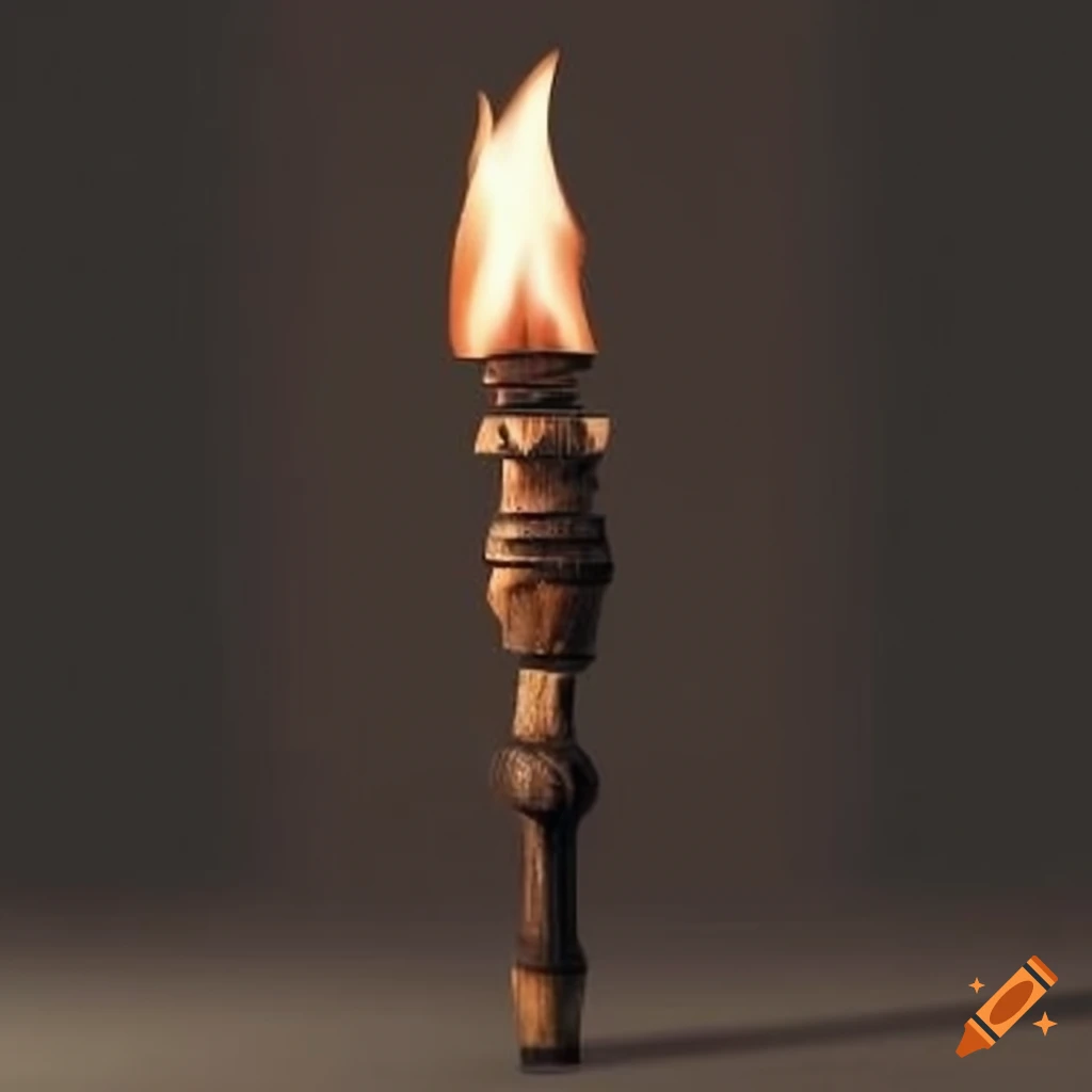 Medieval wooden torch on Craiyon