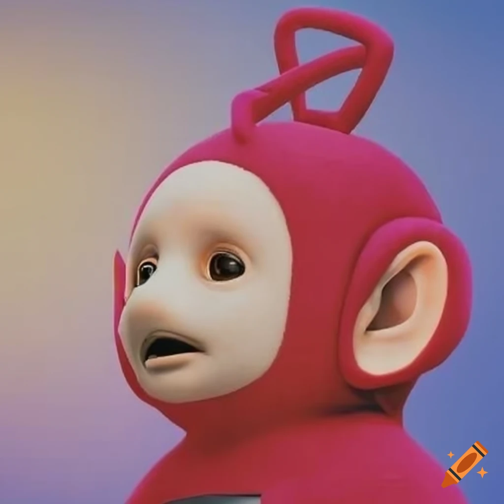 Teletubby in profile view on Craiyon