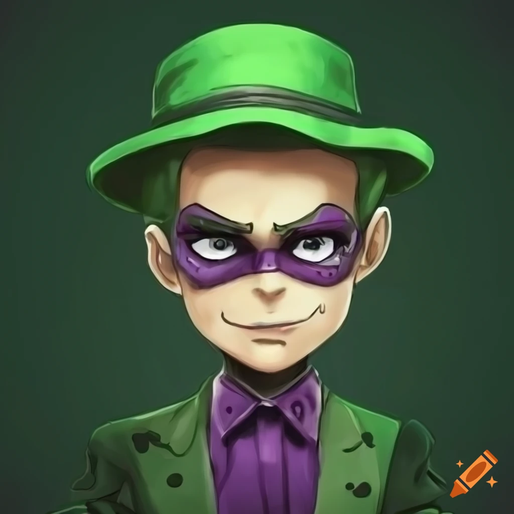 Chibi riddler realistic art on Craiyon