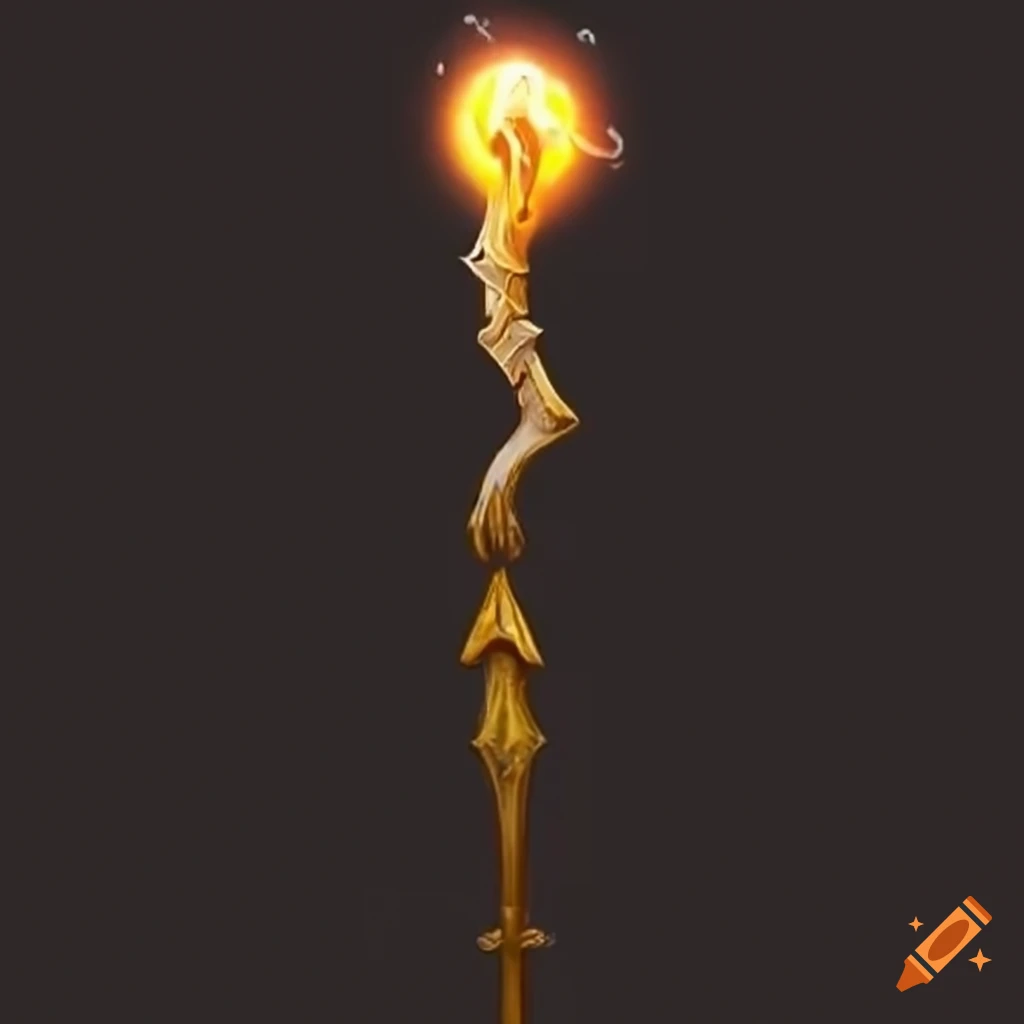 Yellow mage staff on Craiyon