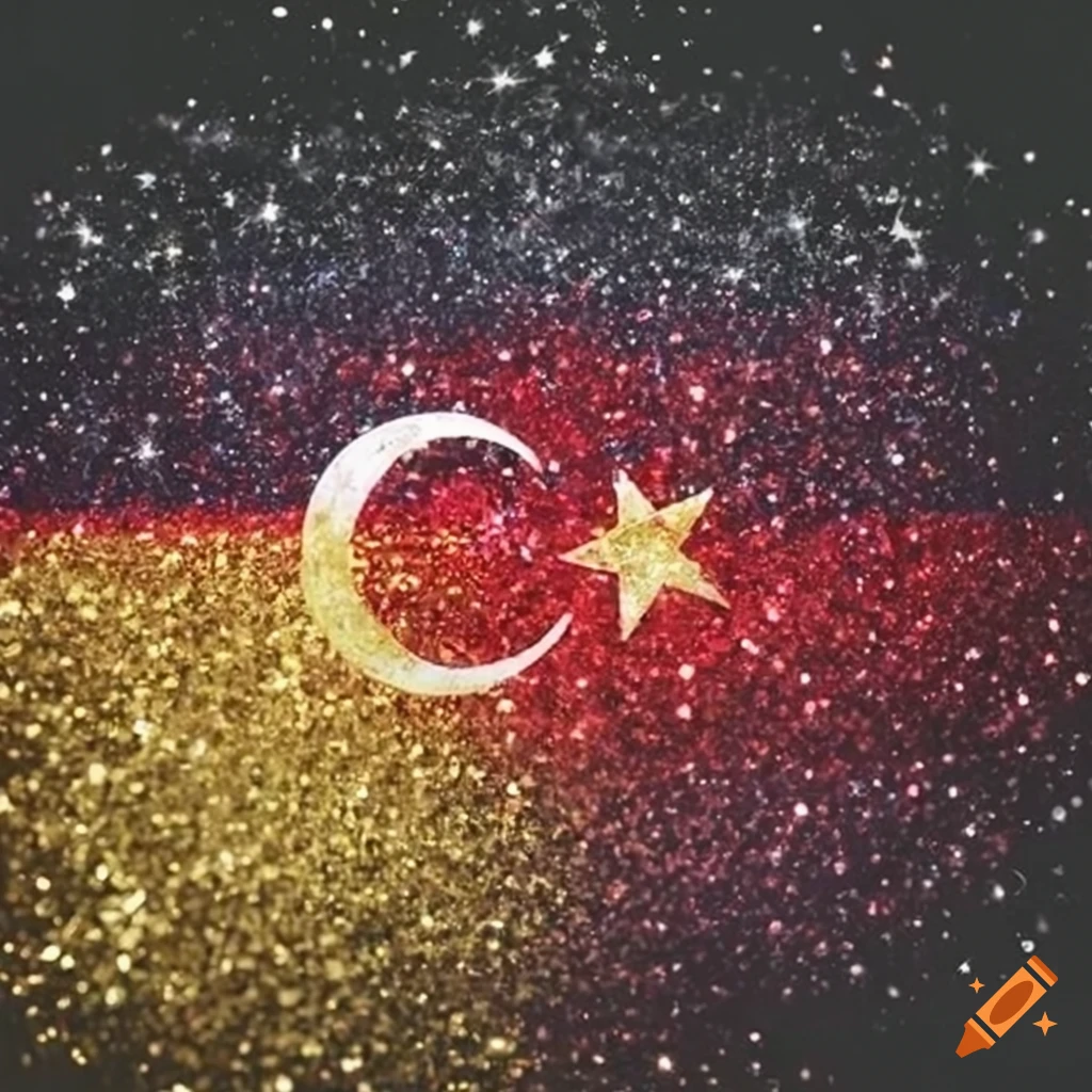 Germany flag with glittering turkey moon and star banner on Craiyon