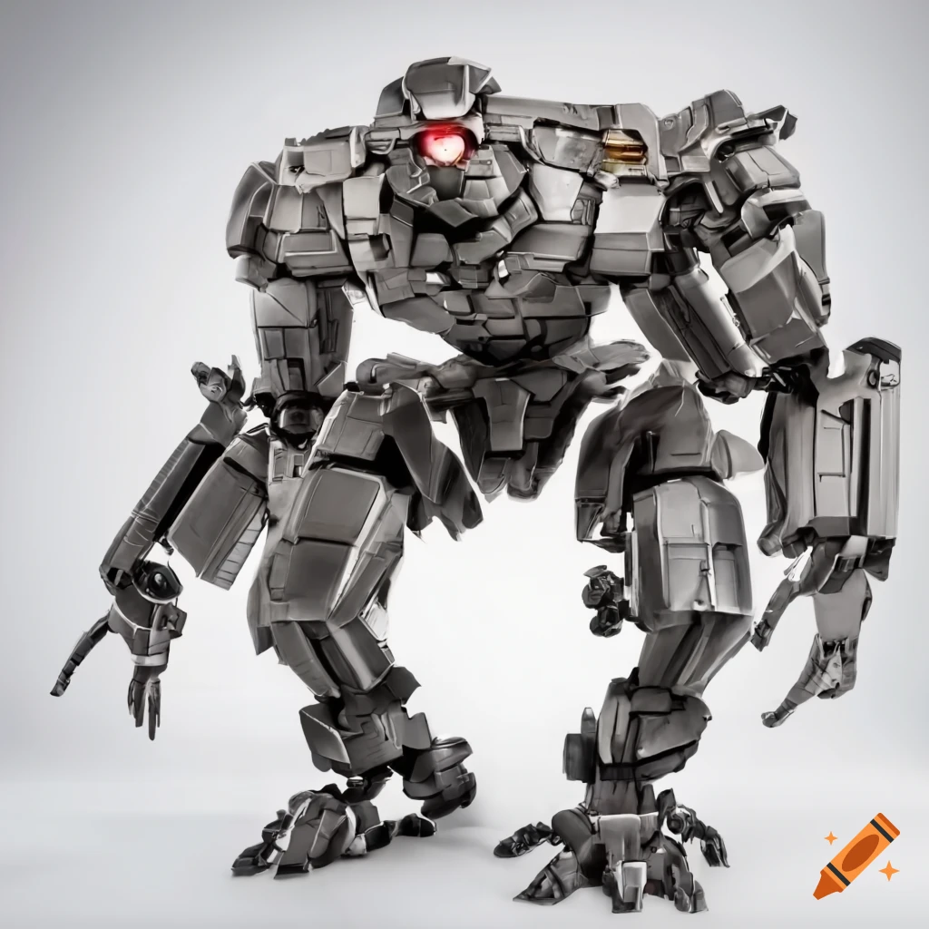 Mecha on white background on Craiyon