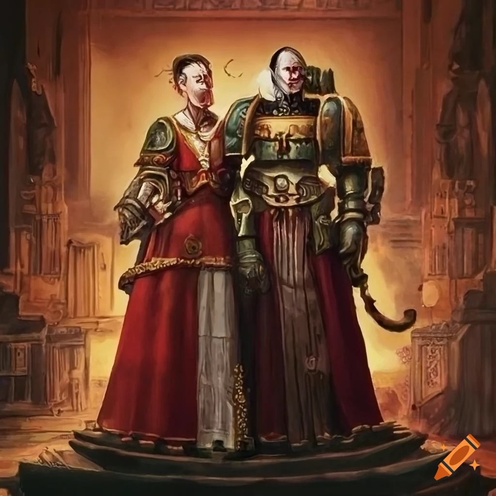 Elegant couple in detailed clothing from Warhammer 40k universe by ...