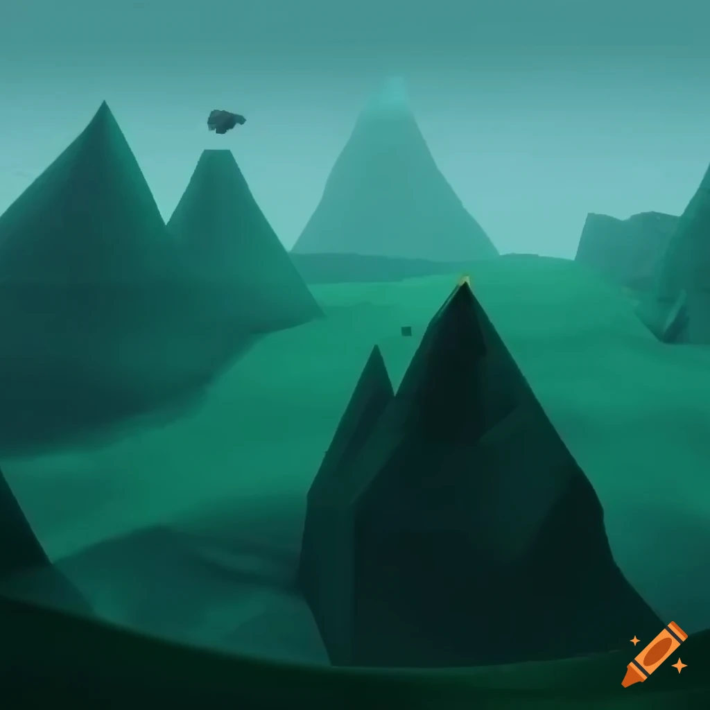 Super Mario 64 Deep Drip Depths level landscape on Craiyon