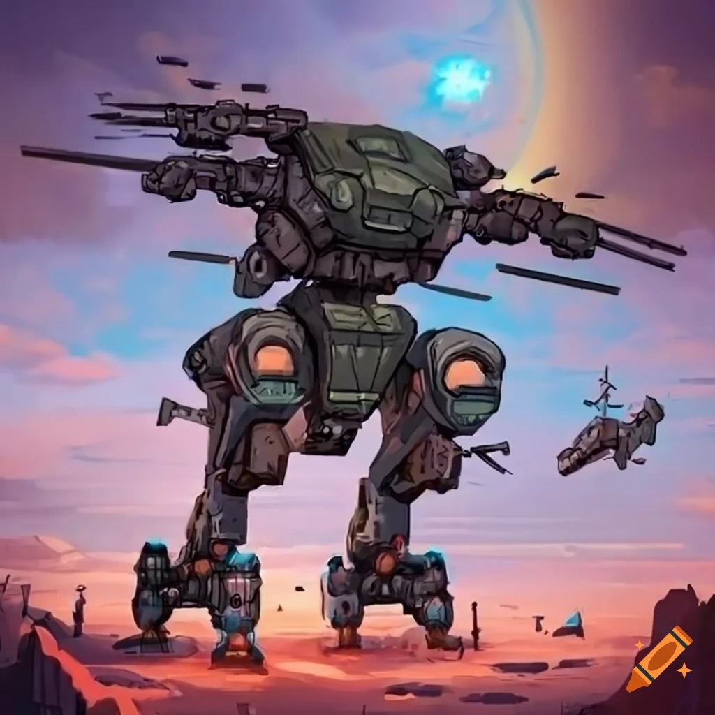 Flying mech robot on Craiyon