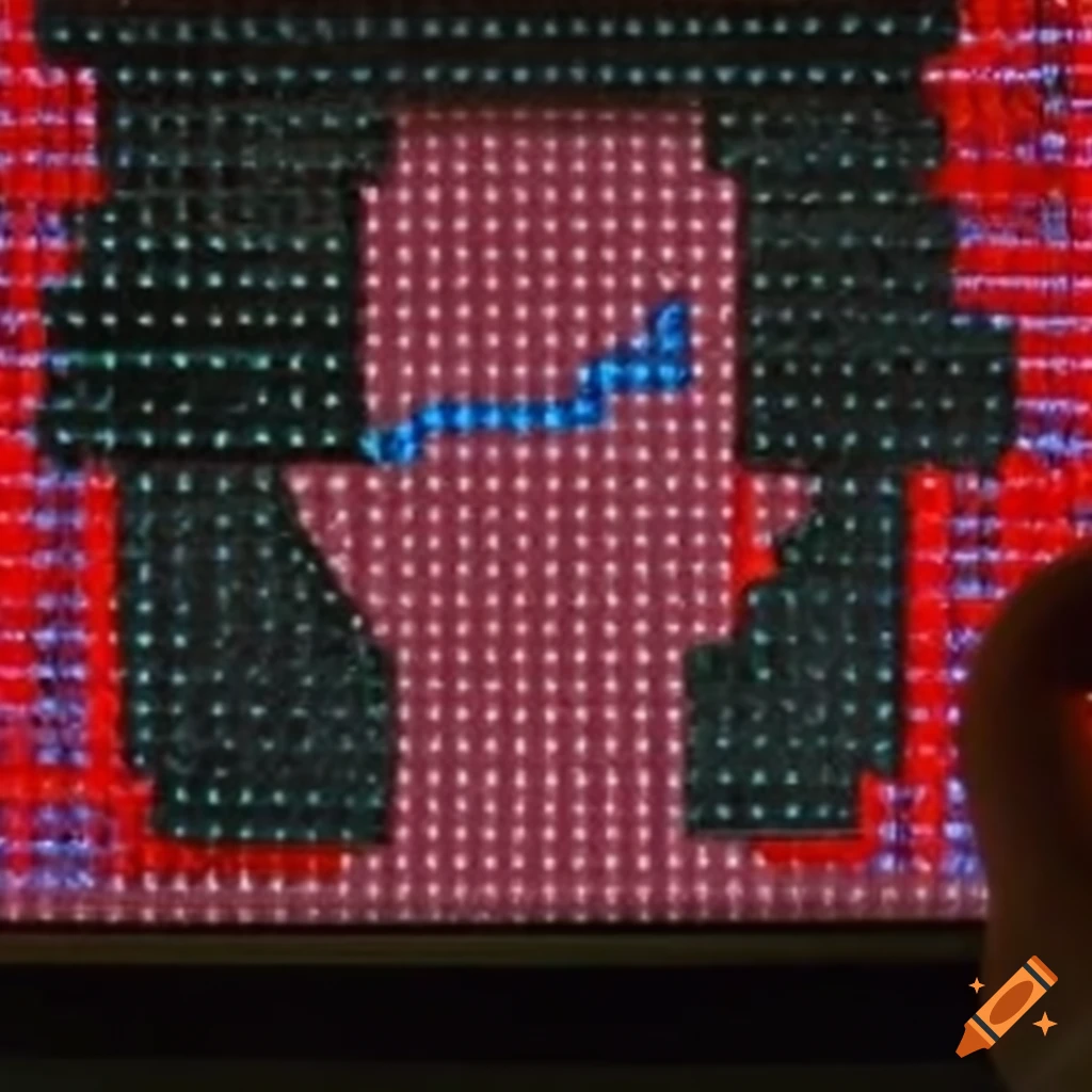 Lite-Brite art depicting a scene from Seinfeld on Craiyon