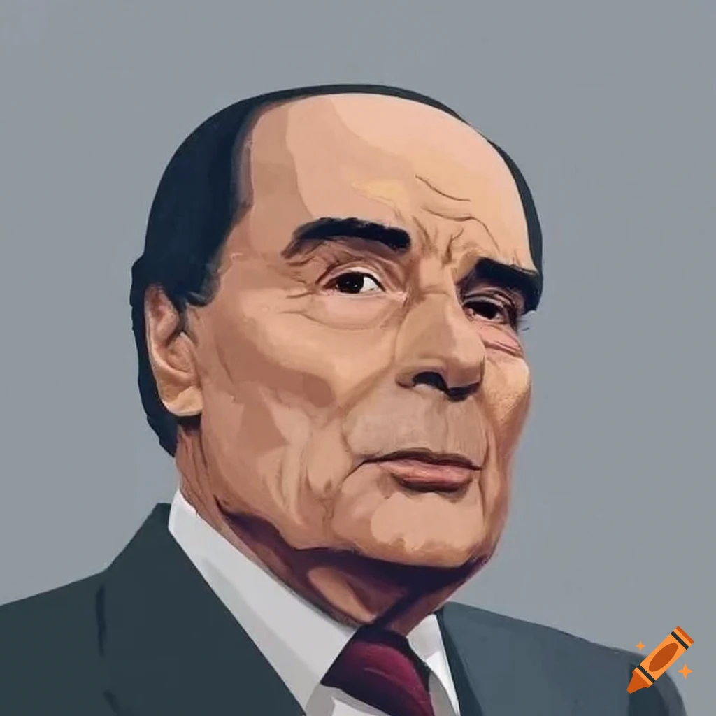 Portrait of former french president francois mitterrand with a sneaky ...