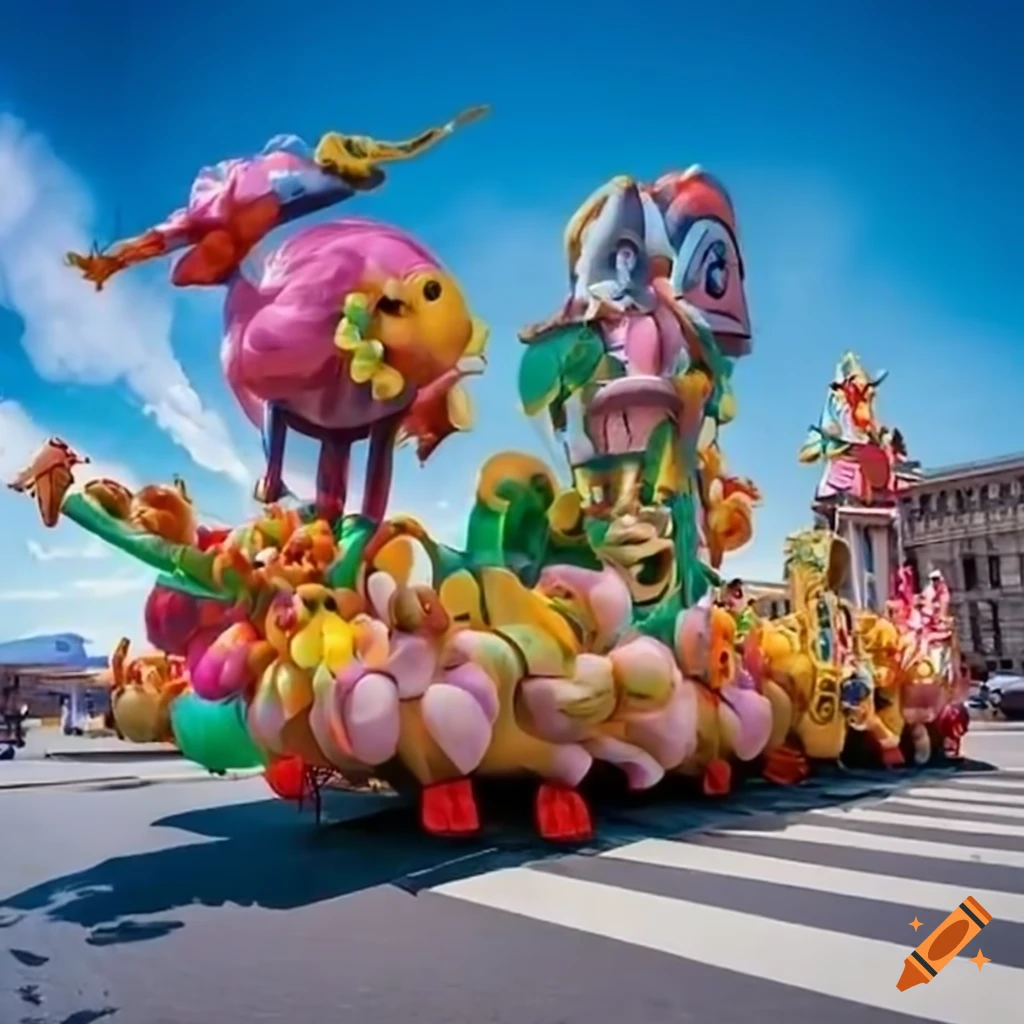 Parade float created by creative designers on Craiyon