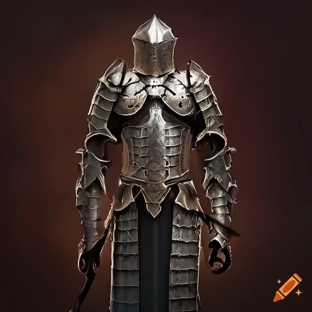 Detailed fantasy metal armor design from multiple angles on Craiyon