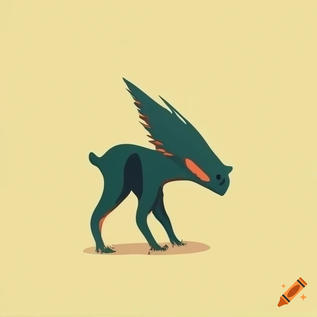 Simple vector creatures in a minimalistic style on Craiyon