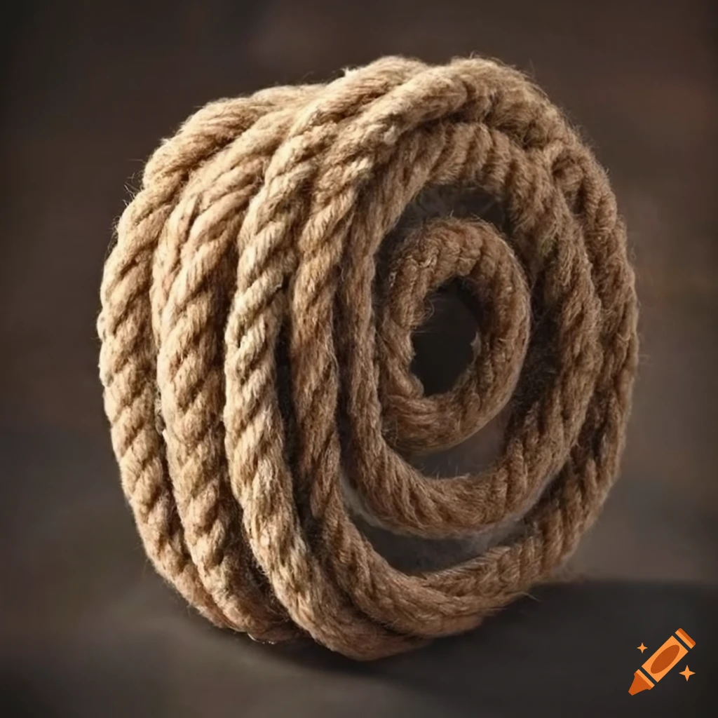 Medieval hemp rope roll on Craiyon