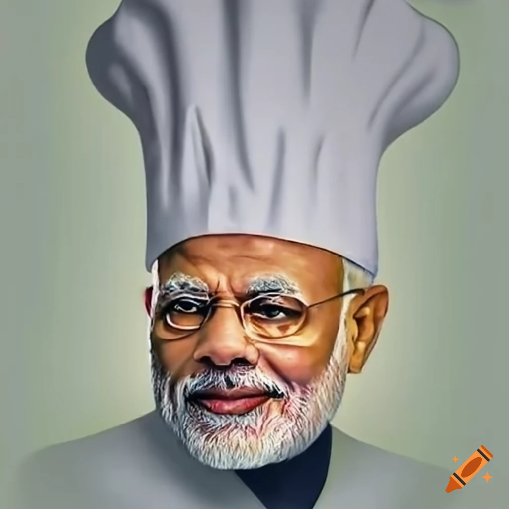 Narendra modi wearing a chef hat on Craiyon