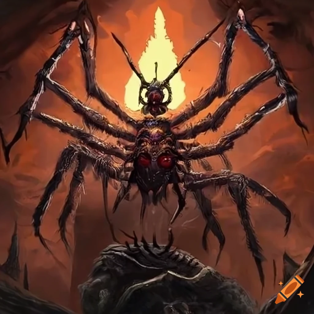 Artistic representation of the god of spiders on Craiyon