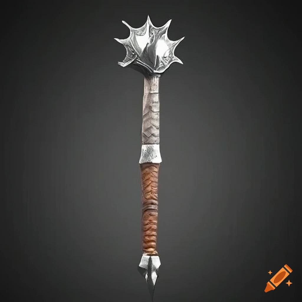 Medieval mace weapon illustration on Craiyon