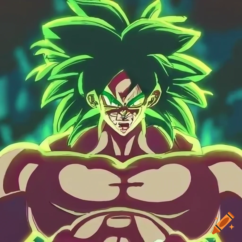 Broly art in the style of analog horror on Craiyon