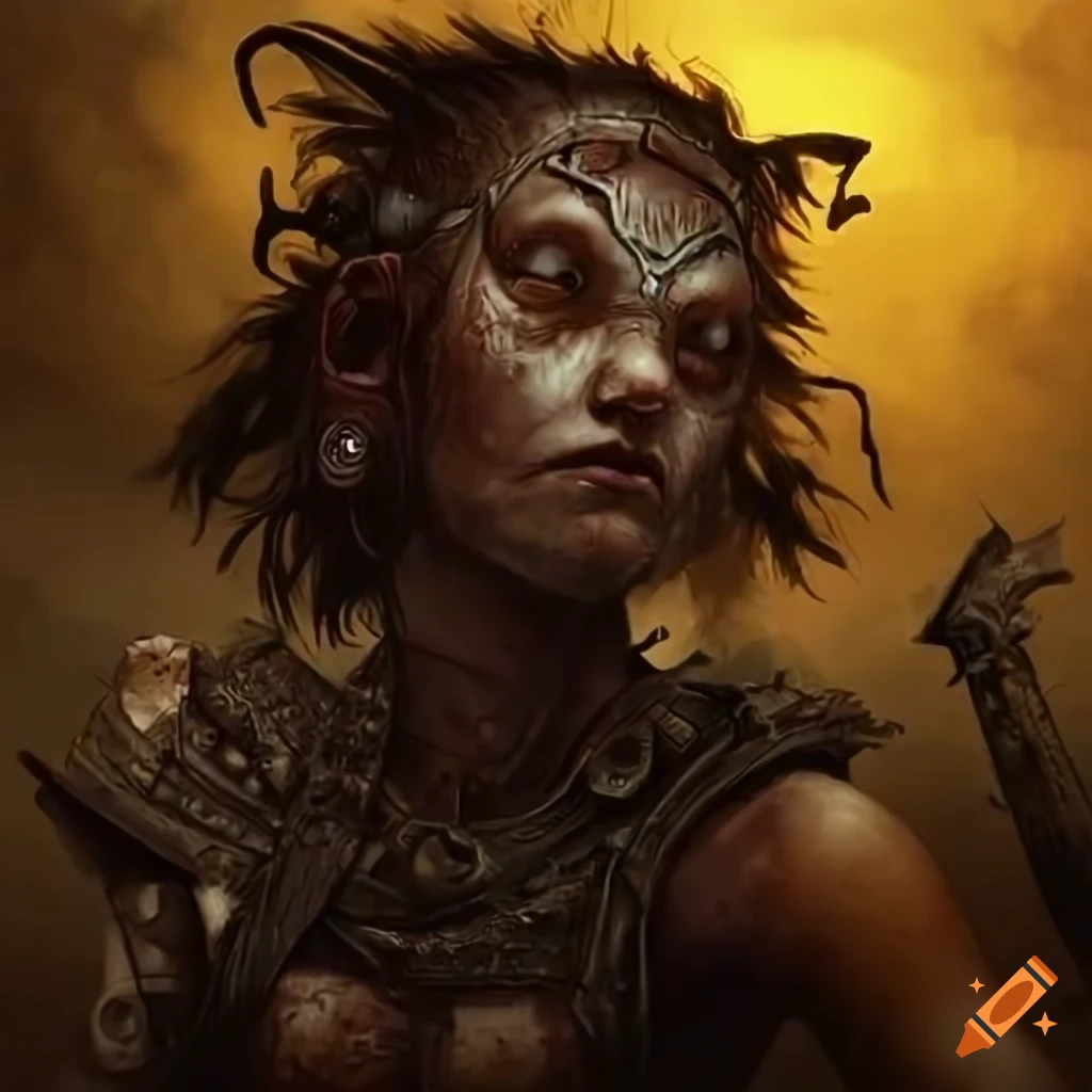 Post-apocalyptic fantasy races on Craiyon