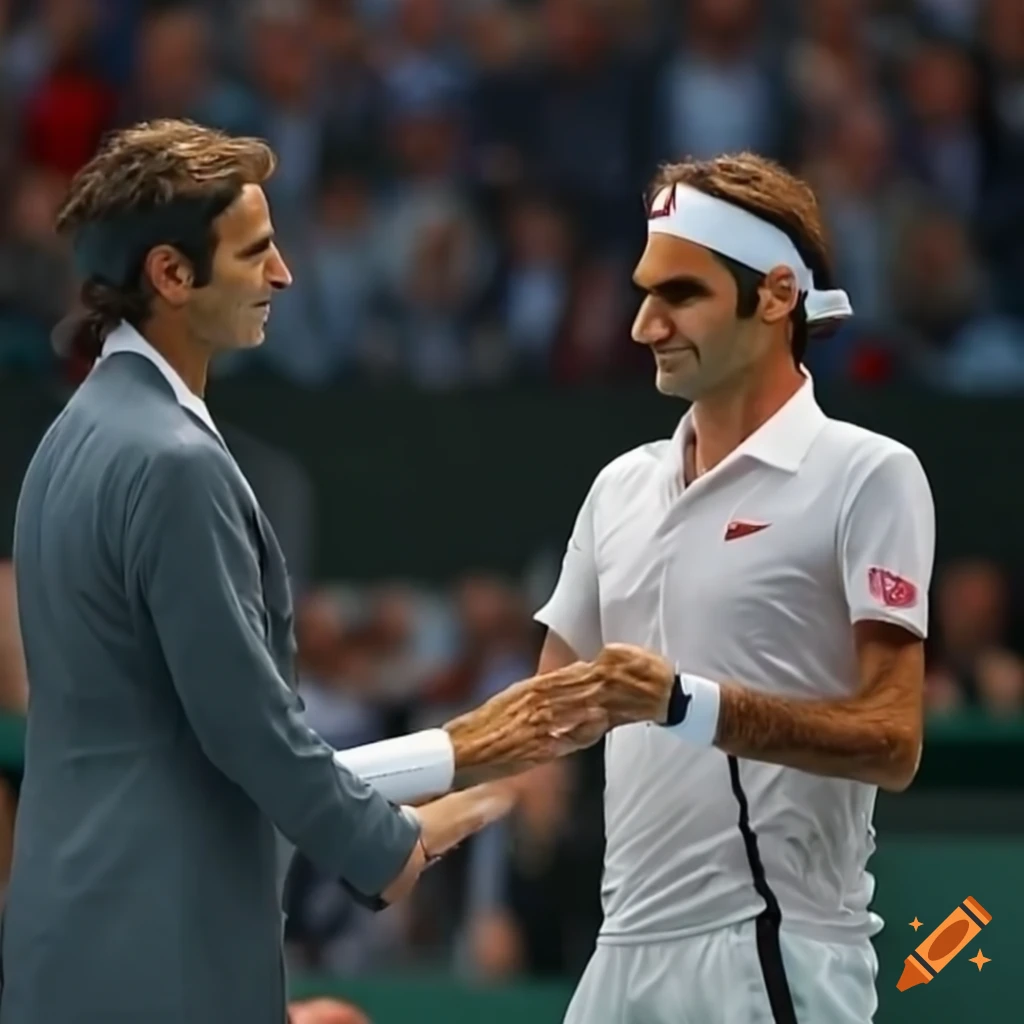 Handshake between job philip and roger federer on Craiyon Handshake between job philip and roger federer on Craiyon