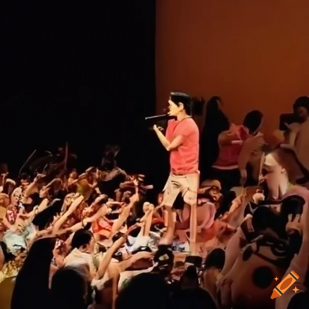 Pertunjukkan stand up comedy dengan 2 remaja laki-laki dan 1 perempuan ...