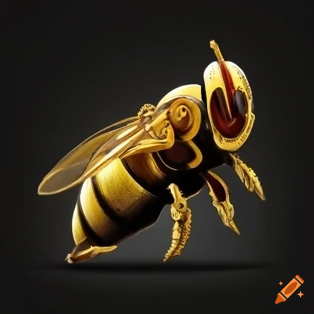 Steampunk bee illustration on Craiyon