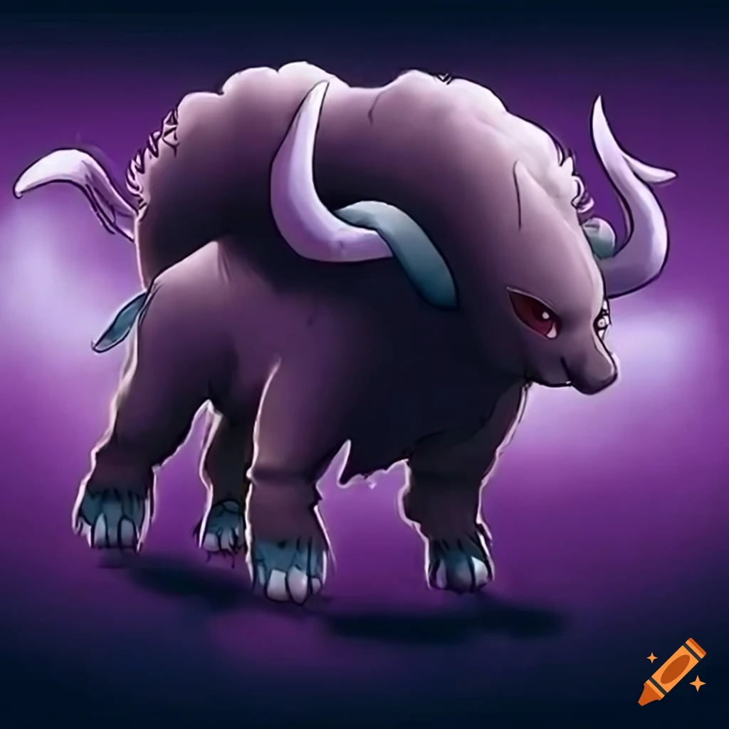 Ghost-type buffalo pokemon on Craiyon