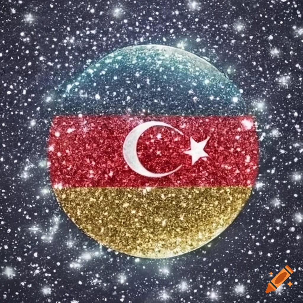 Germany flag with moon and star glitter banner on Craiyon