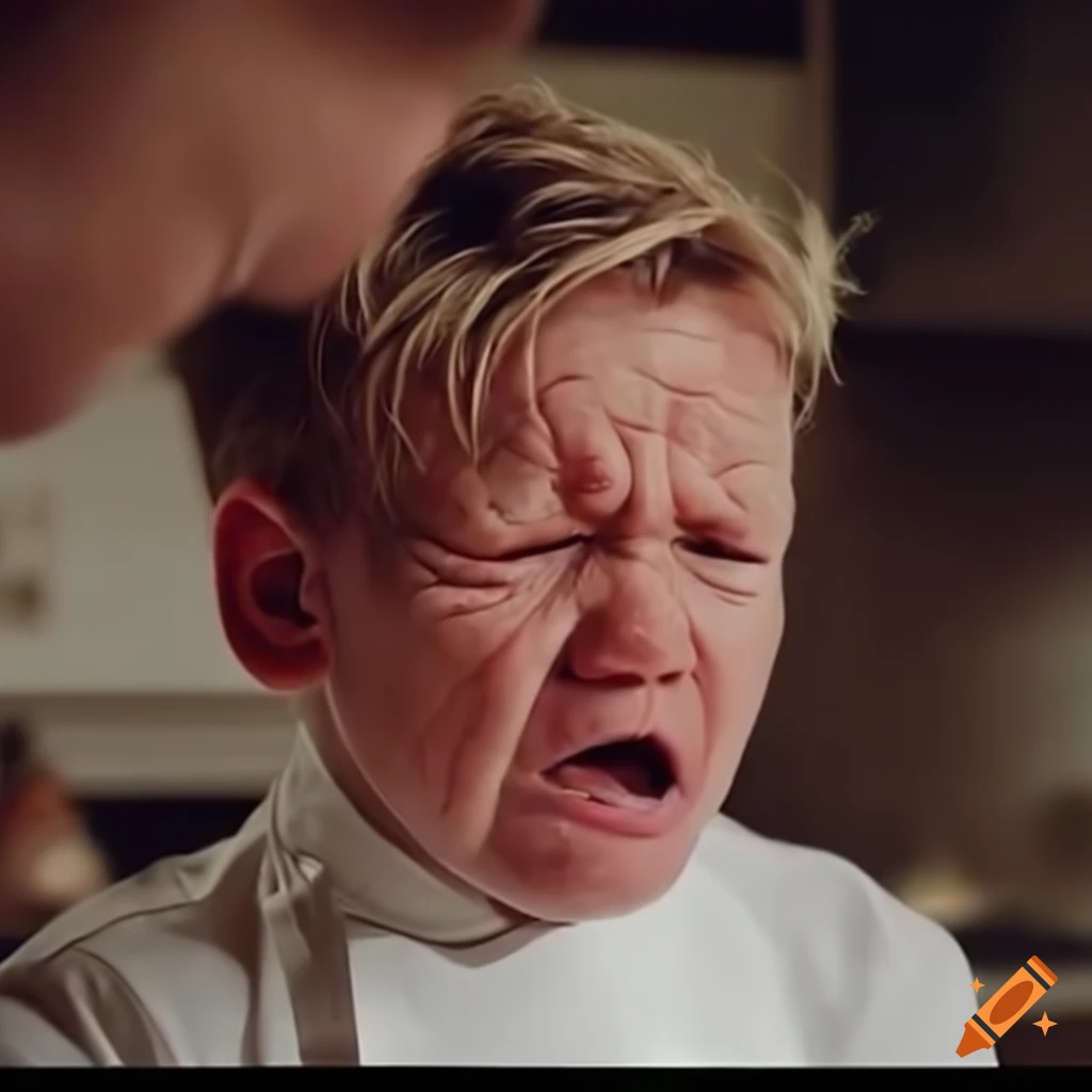 Celebrity chef Gordon Ramsay in a cooking mishap on Craiyon