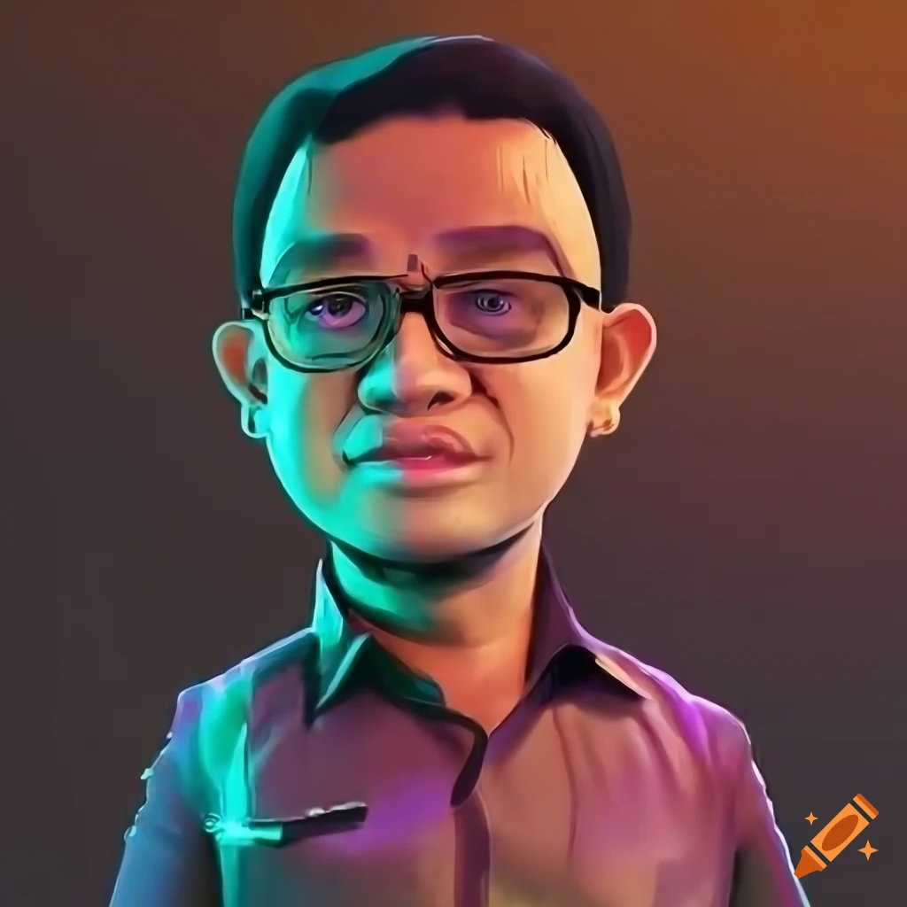 Anies Baswedan in Pixar style with a cyberpunk theme on Craiyon