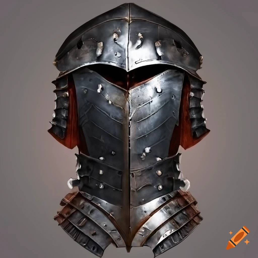 Gothic bathyscathe armor front view on Craiyon