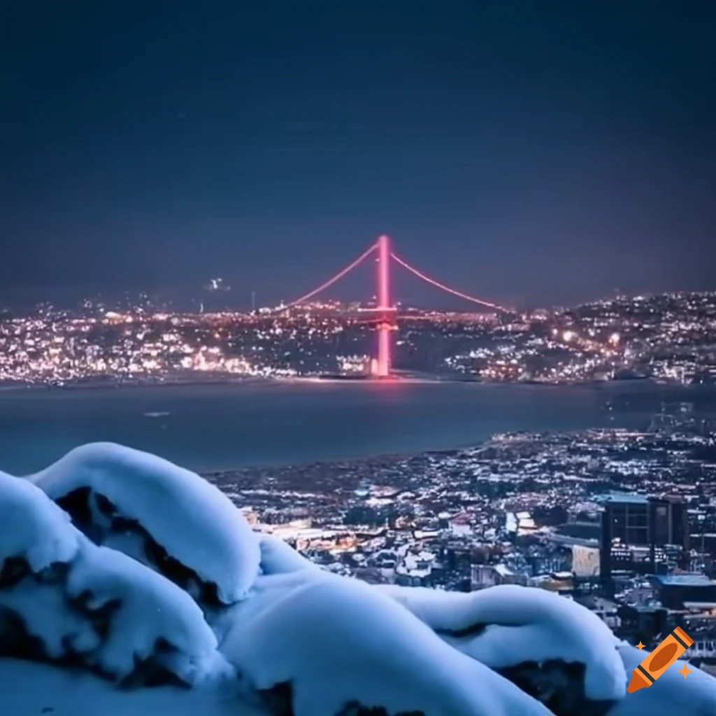Snow-covered san francisco cityscape on Craiyon