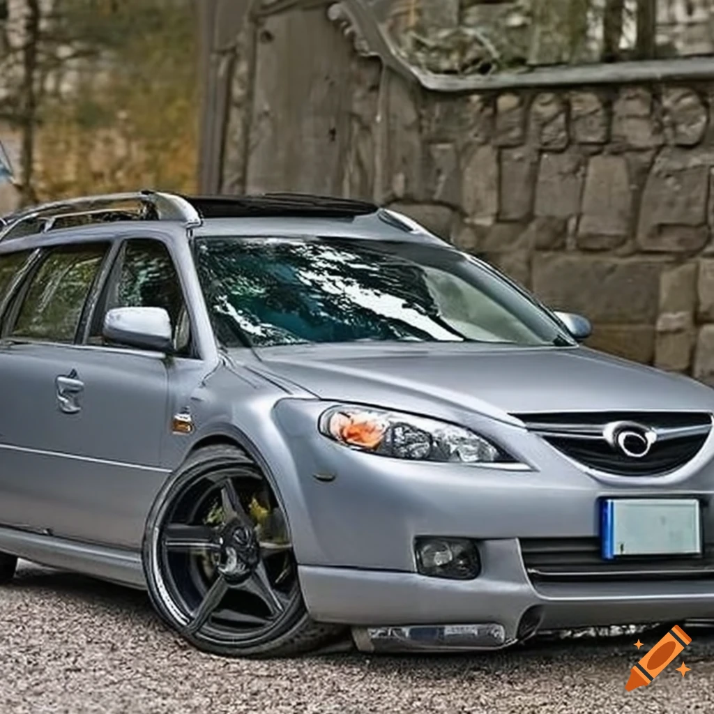 Modified grey mazda 6 wagon resembling an audi on Craiyon