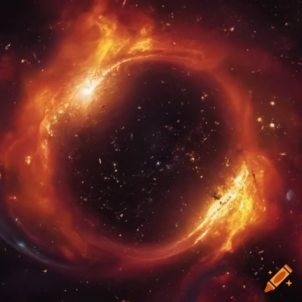 Artistic representation of a universe with iron, fire, gel, tin, fords ...