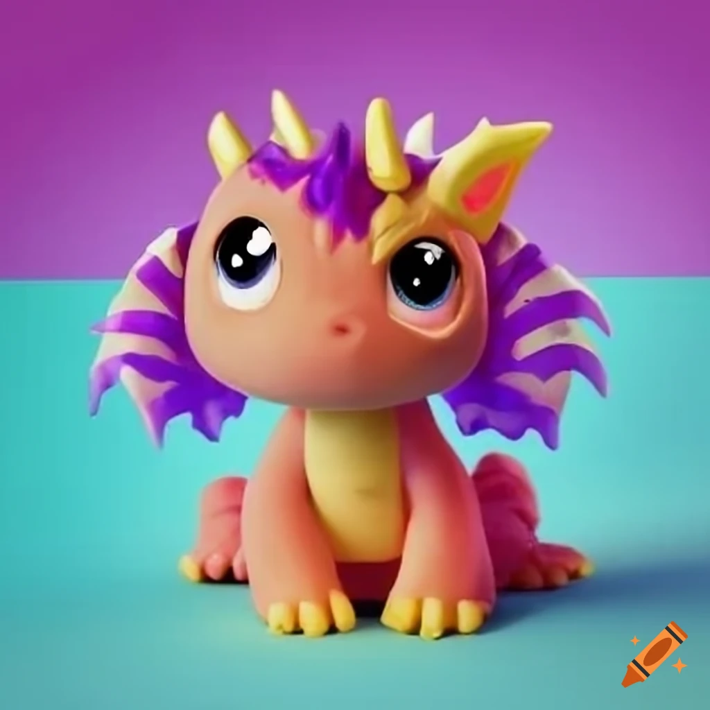 Small and derpy bubble gum dragon on Craiyon