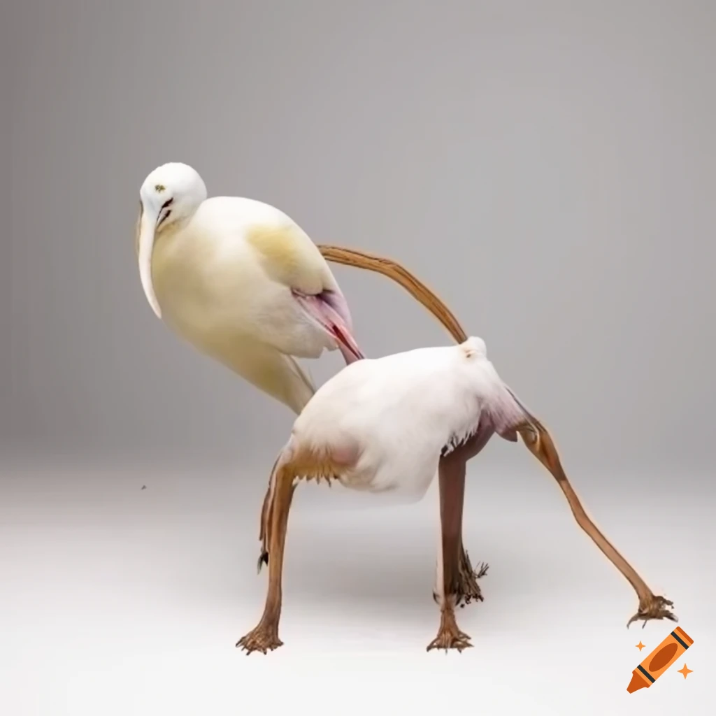 Distorted chair with afterimages resembling a stuffed spoonbill on ...