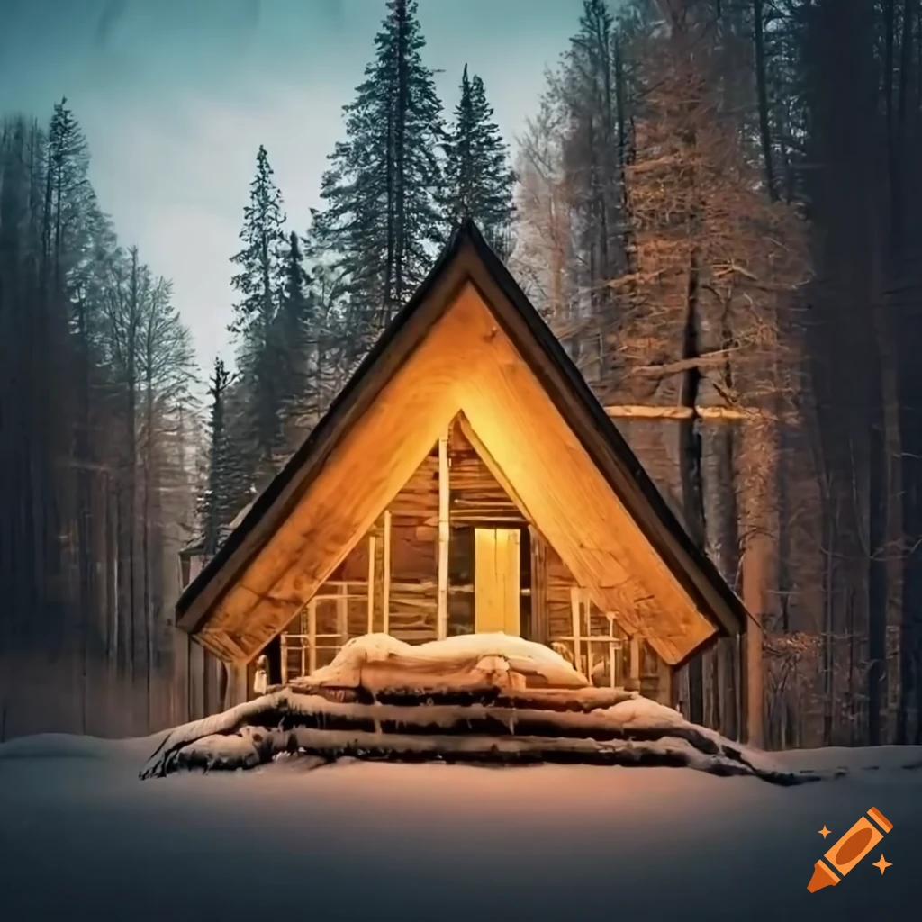 Cozy Angarsk larch house in the middle of a forest with a beautiful ...