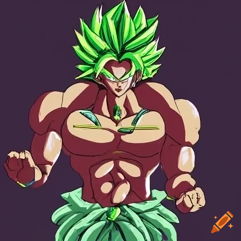 Broly art in the style of analog horror on Craiyon