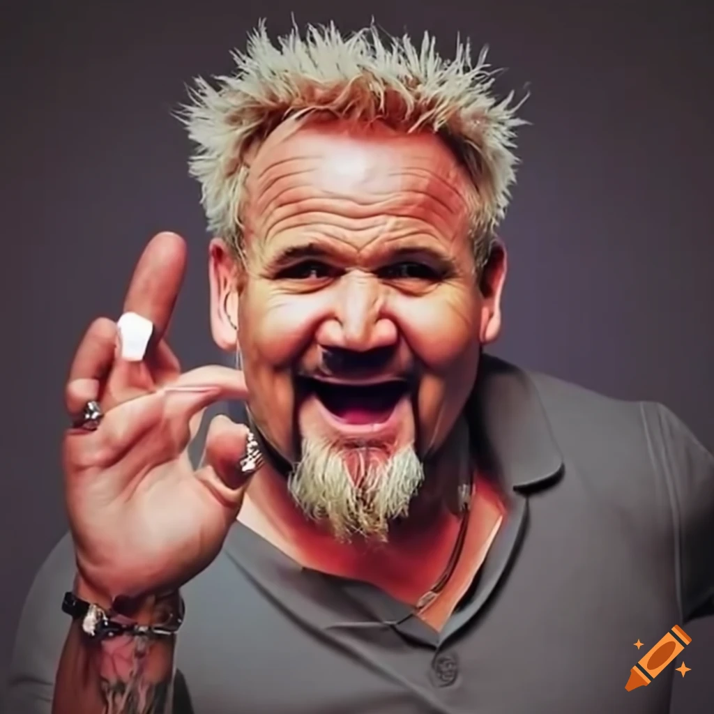 Gordon ramsay and guy fieri meeting on Craiyon