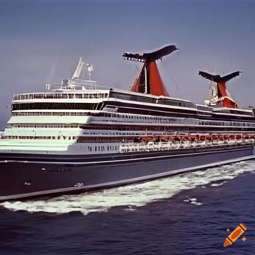 Carnival cruise ship in 1976 on Craiyon