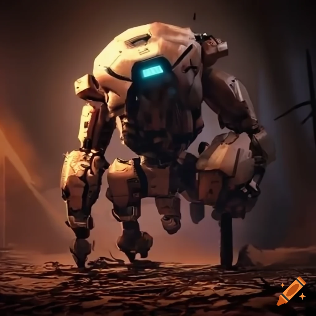 Tech mech punching down on Craiyon