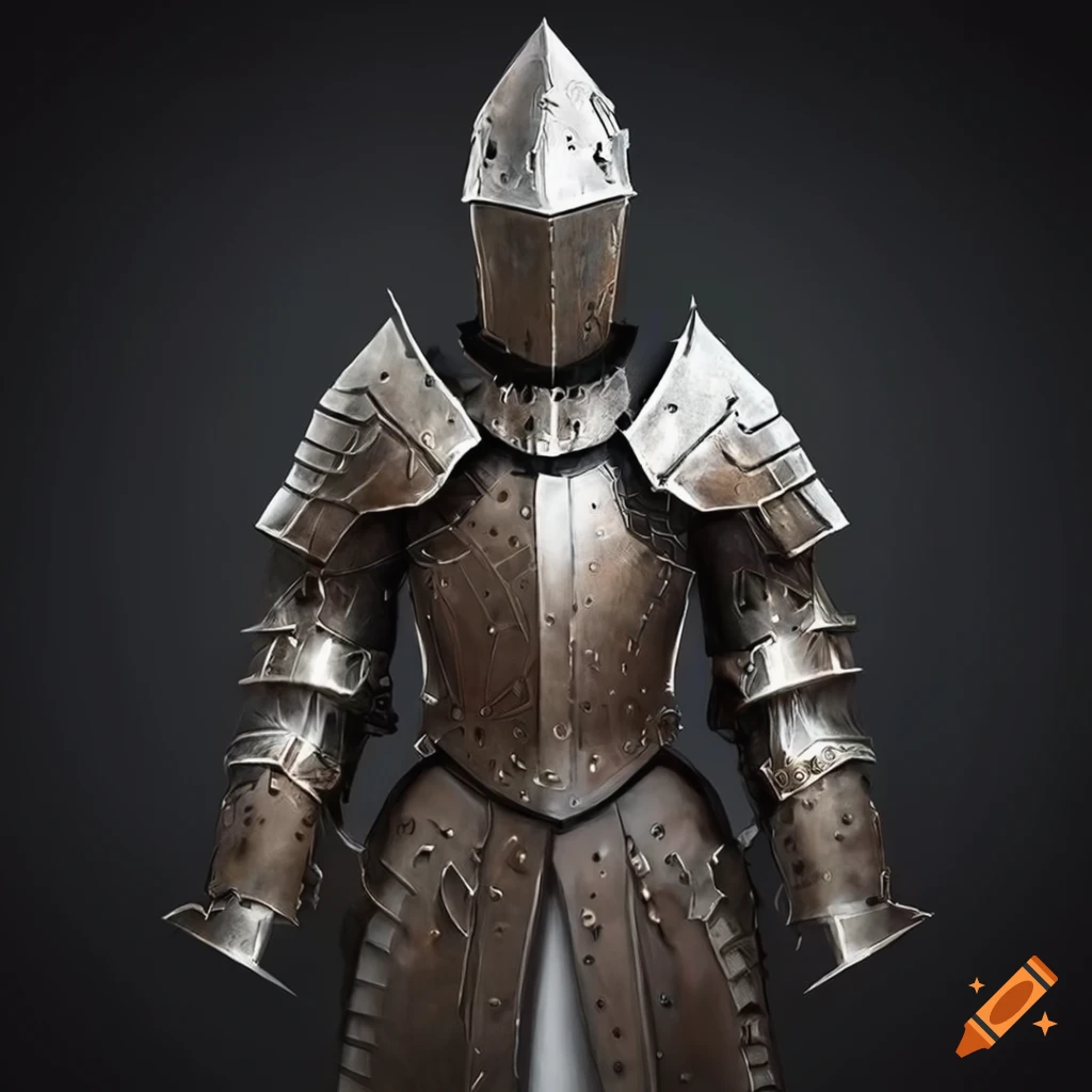 Intricate and detailed fantasy metal armor design from multiple angles ...