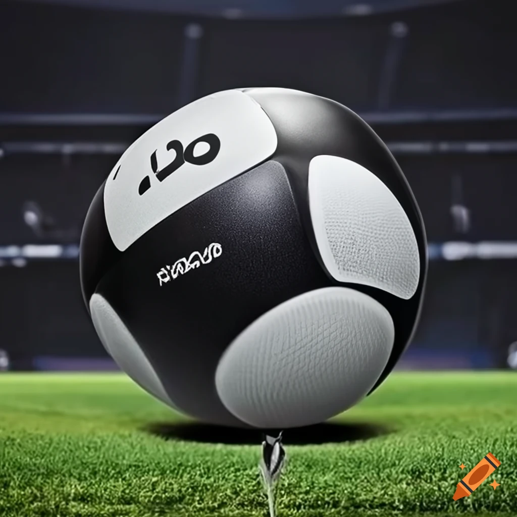 Connected soccer ball with integrated speaker visible on Craiyon