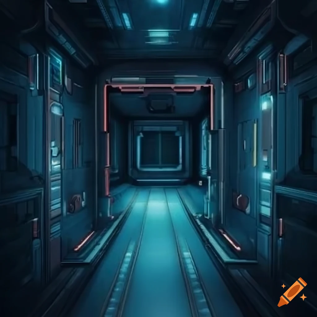 Sci-fi elevator in a vault on Craiyon