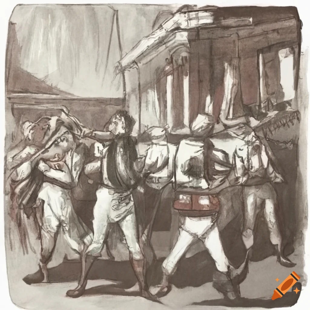 Illustration depicting the october revolution on Craiyon